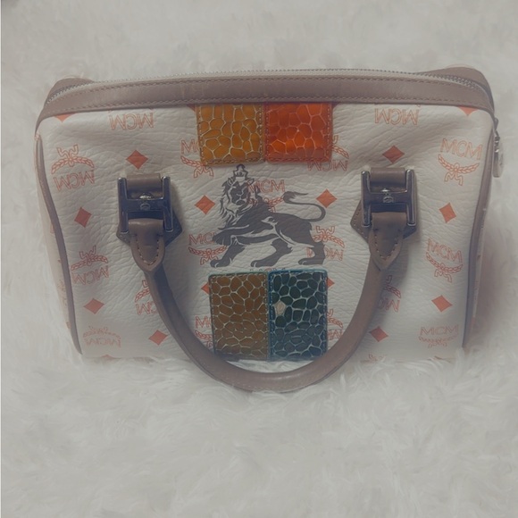 MCM | Bags | Mcm Boston Small Lion Bag | Poshmark